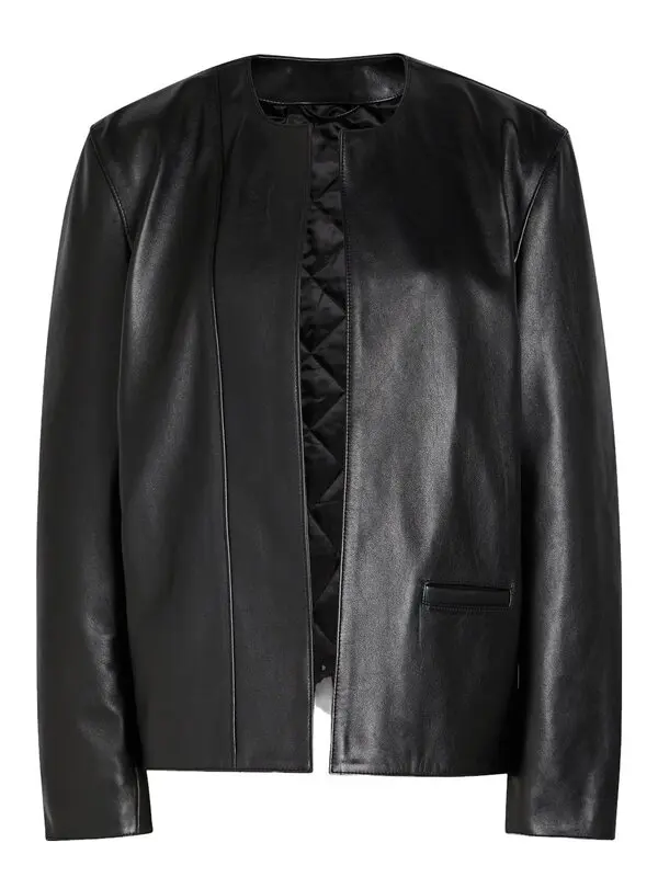 TOTEME Quilted Leather Jacket - Black