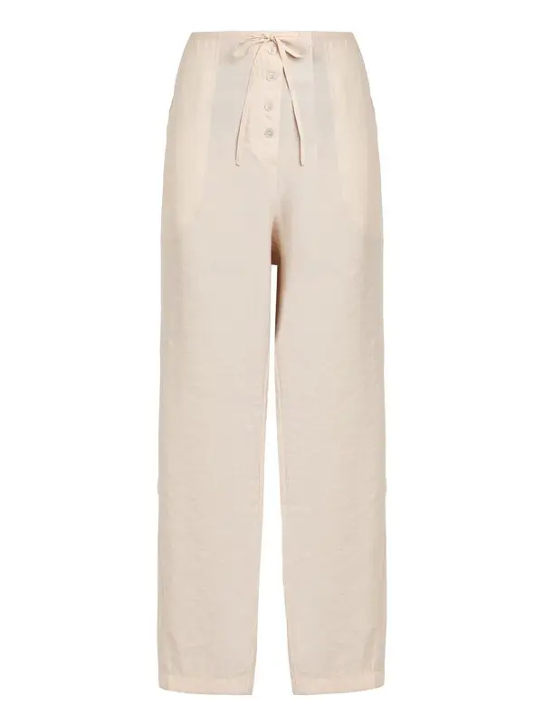 Studio Nicholson Drawstring Straight-leg Modal-blend Trousers - Beige