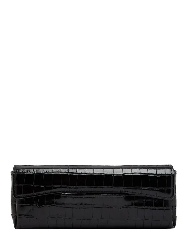 TOTEME Crocodile-effect Leather Clutch - Black
