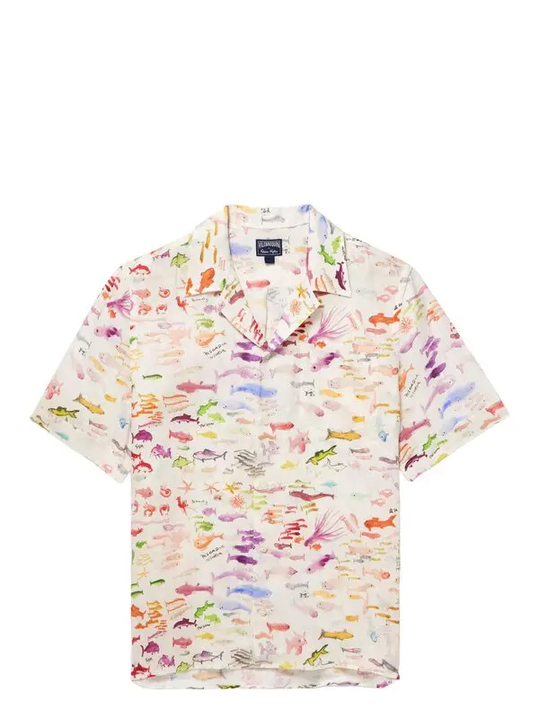 Vilebrequin Fabrice Hybert Charli Printed Linen Shirt - Neutrals