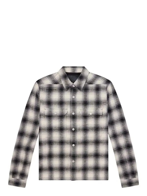 Rick Owens Level Cropped Checked Cotton Shirt - Gray
