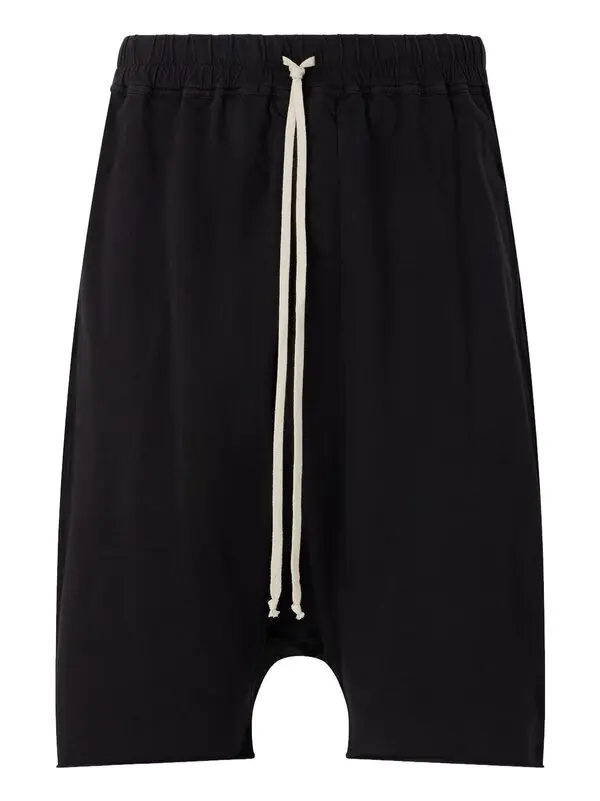 Rick Owens Straight-leg Cotton-jersey Shorts - Black