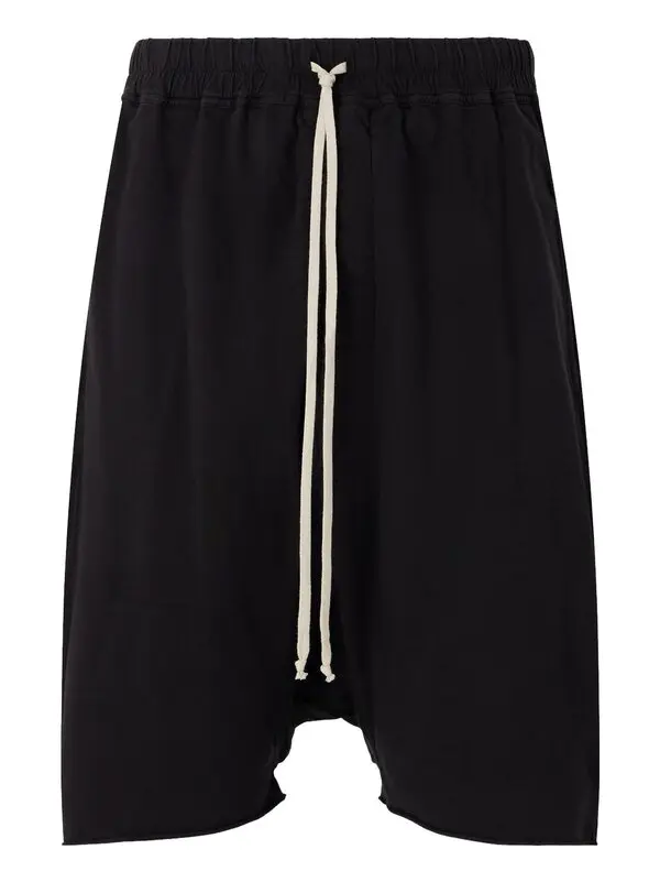Rick Owens Straight-leg Cotton-jersey Shorts - Black