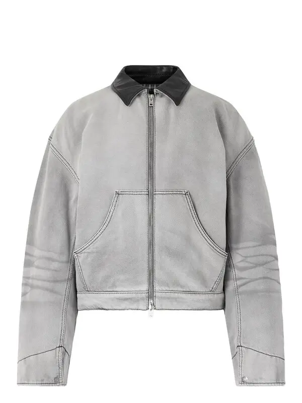 Acne Studios Cotton Leather-trimmed Jacket - Gray
