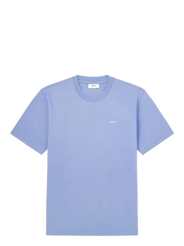 Nn07 Logo-embroidered Pima Cotton-jersey T-shirt - Blue