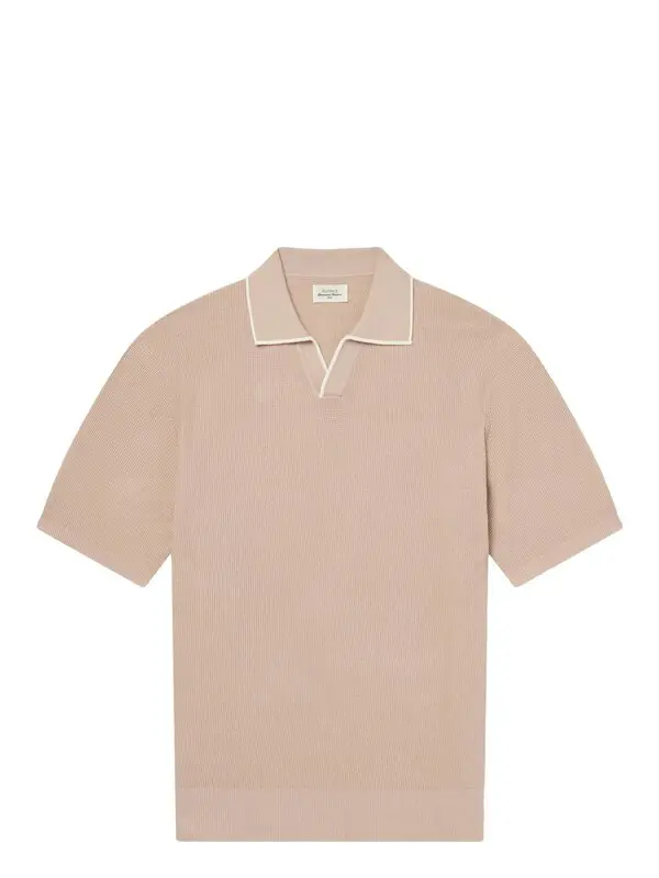 Hartford Open-collar Cotton-piqué Polo Shirt - Neutrals