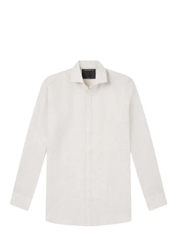 FAVOURBROOK Bridford Cutaway-collar Linen Shirt - Gray