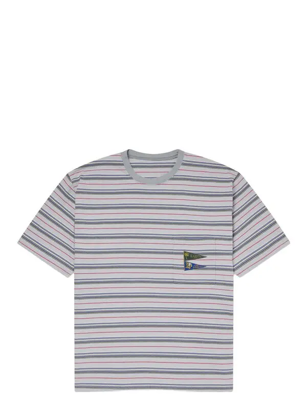 Kapital Logo-appliquéd Striped Cotton-jersey T-shirt - Blue