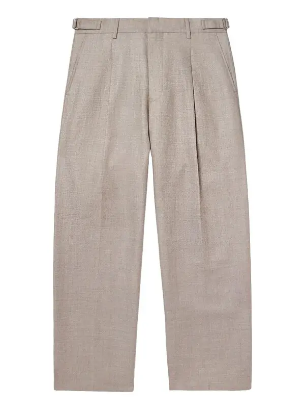 Nn07 Kay 10027 Straight-leg Linen And Wool-blend Trousers - Neutrals