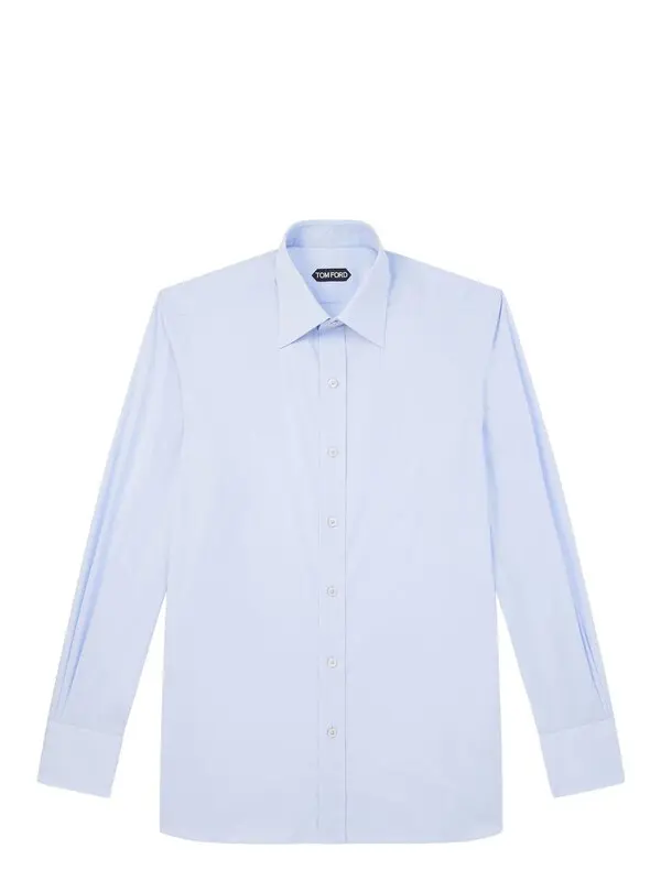 TOM FORD Cotton-poplin Shirt - Blue