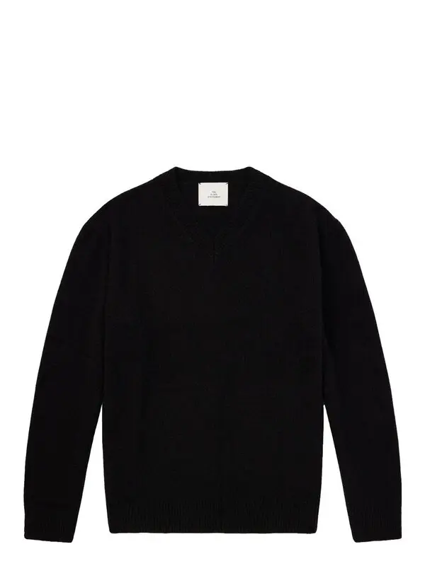 THE ELDER STATESMAN Cashmere V-neck Sweater - Black