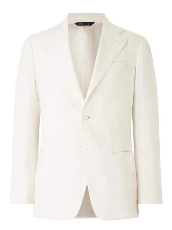 SAMAN AMEL Linen Suit Jacket - Neutrals