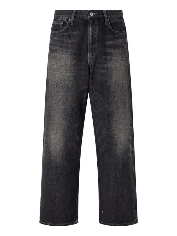 NEIGHBORHOOD Washed Wide-leg Jeans - Black