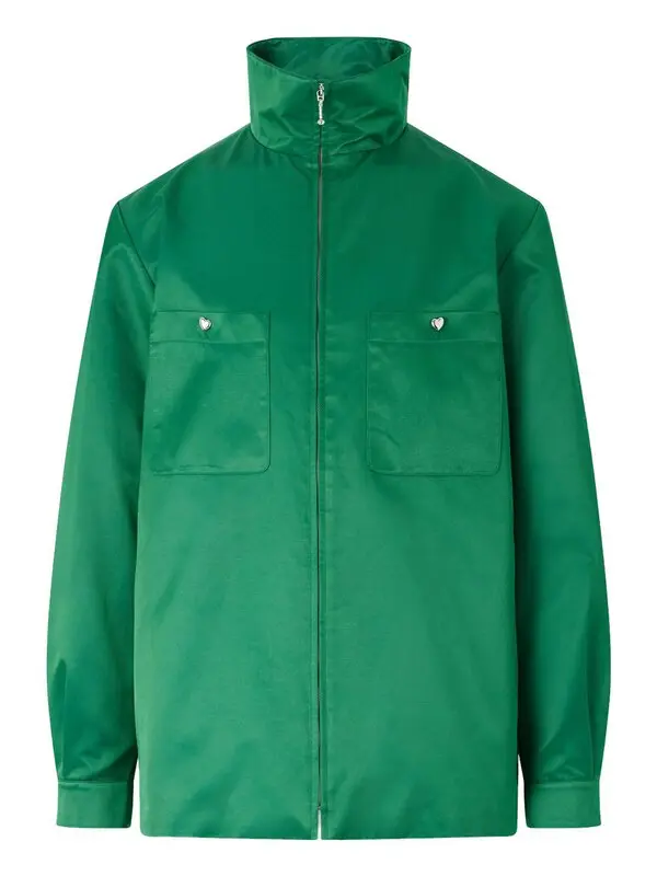 Valentino Garavani Satin Zip-up Jacket - Green
