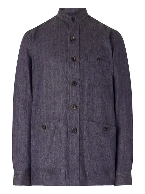 Rubinacci Safari Linen Jacket - Blue