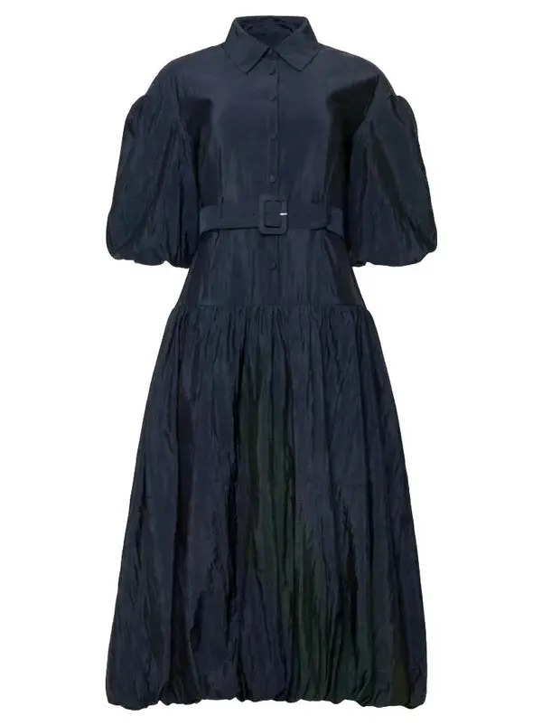 Cinq À Sept Daliah Puff-sleeve Belted Midi Dress - Blue