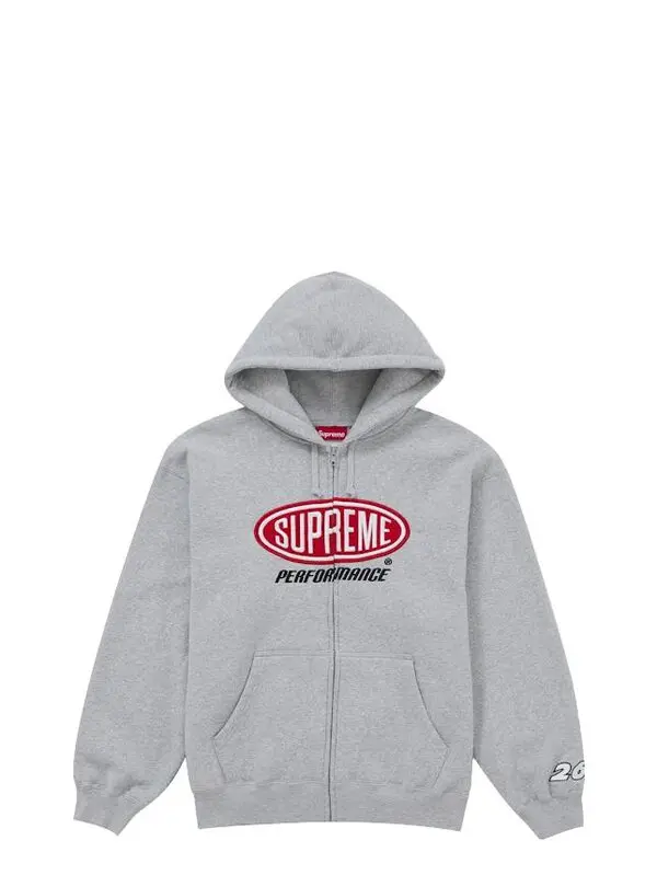 Supreme Performance Zip Up Hooded Sweatshirt - Grey