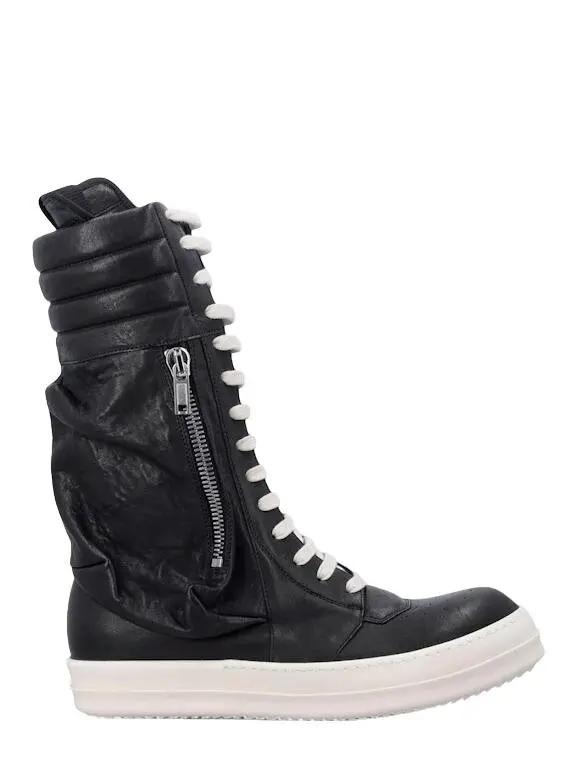 Rick Owens Cargo Geobasket High-top Sneakers - Black/milk
