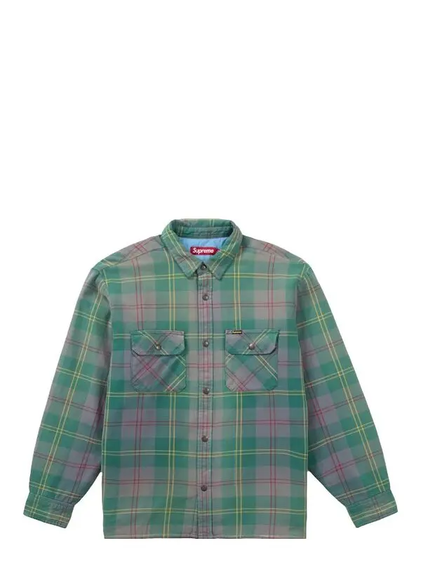 Supreme Quilted Lined Flannel Snap Shirt - Green