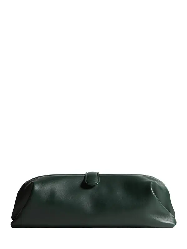 Bottega Veneta Lauren 1979 Leather Clutch - Green