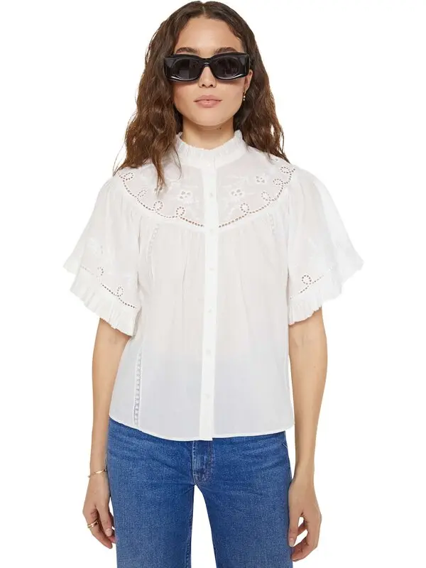 Xirena Mae Embroidered Shirt - White