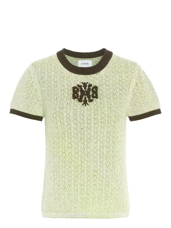 BARRIE B-logo Cashmere Top - Green