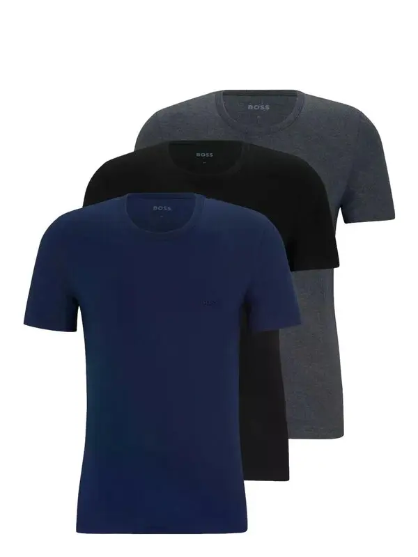 BOSS Crew Neck Cotton T-shirt Set Of Three - Blue