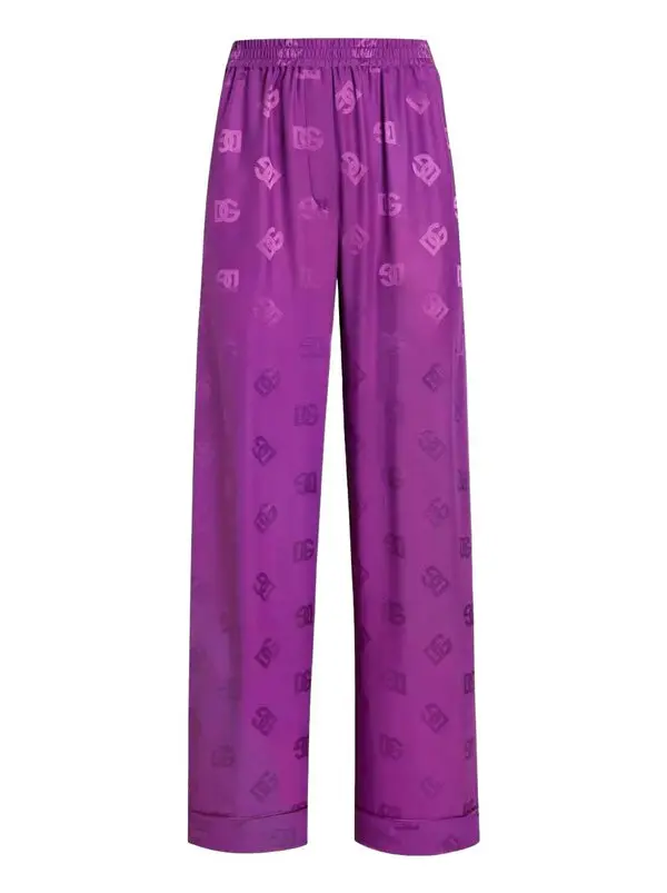 Dolce & Gabbana Logo-patterned Trousers - Purple