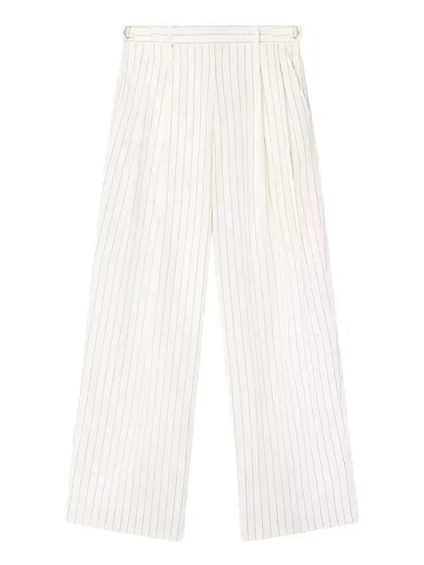 Sandro Striped Wide-leg Trousers - Neutrals