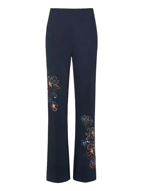 Cinq À Sept Kingsley Blooming Linework Trousers - Blue