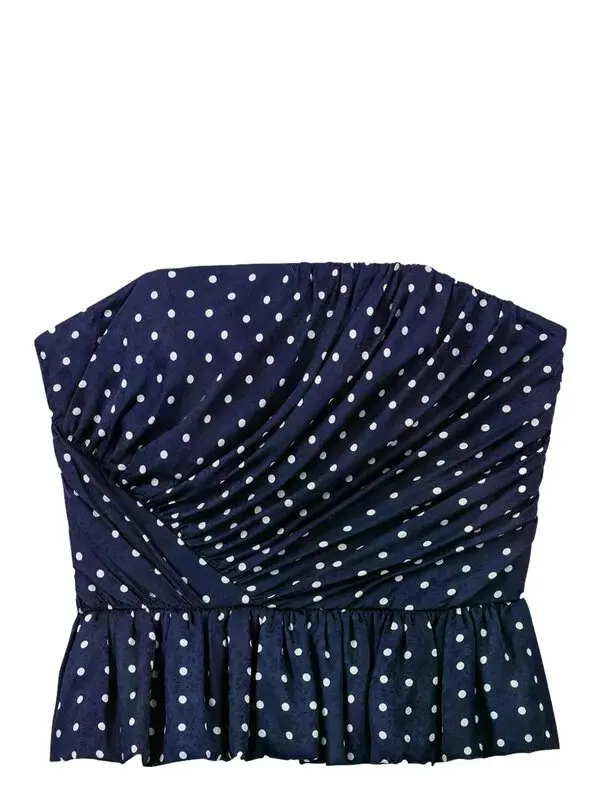 Maje Polka-dot Strapless Blouse - Blue
