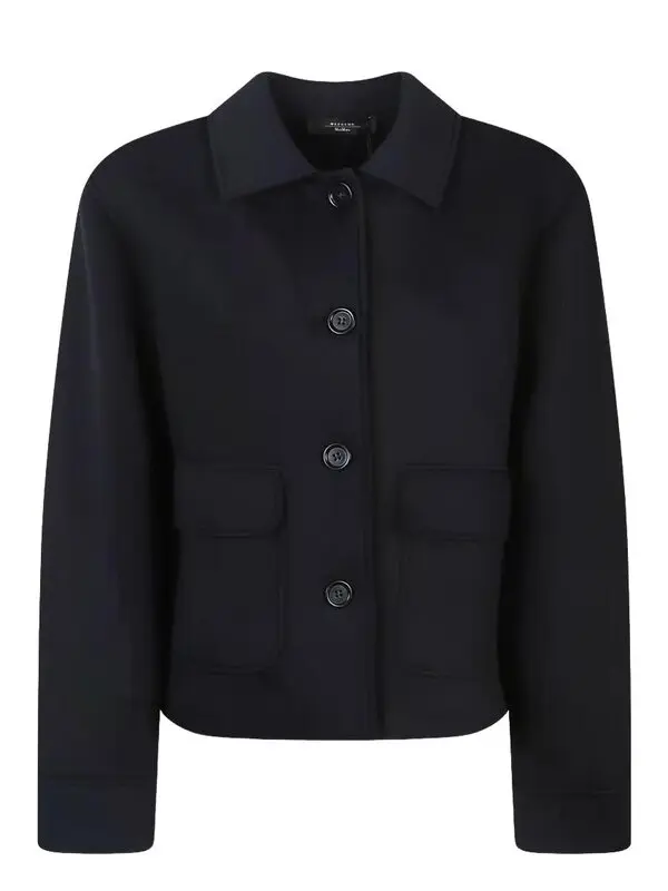 Max Mara Flap-pocket Buttoned Jacket - Blue