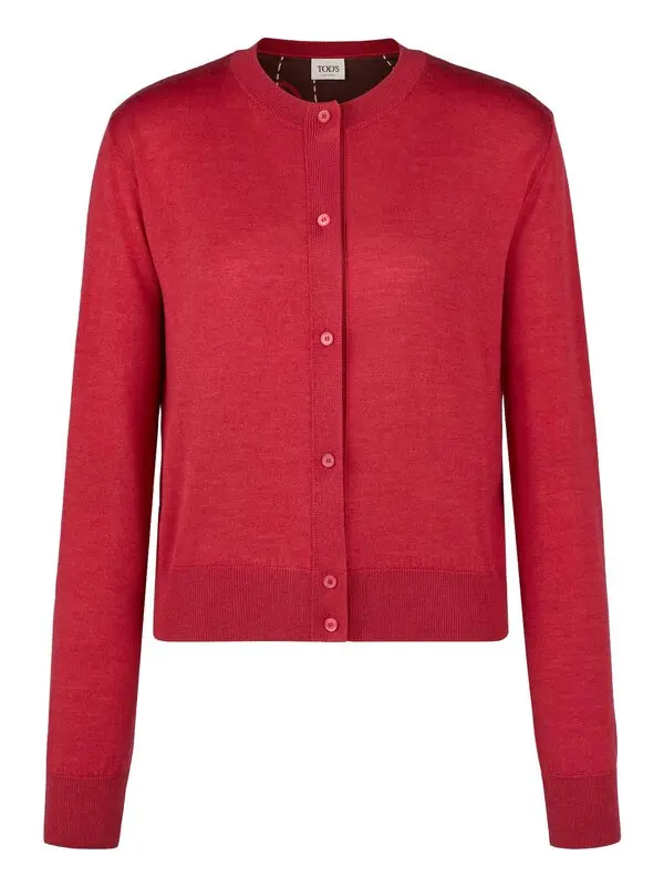 TOD'S Silk Blend Cardigan - Red