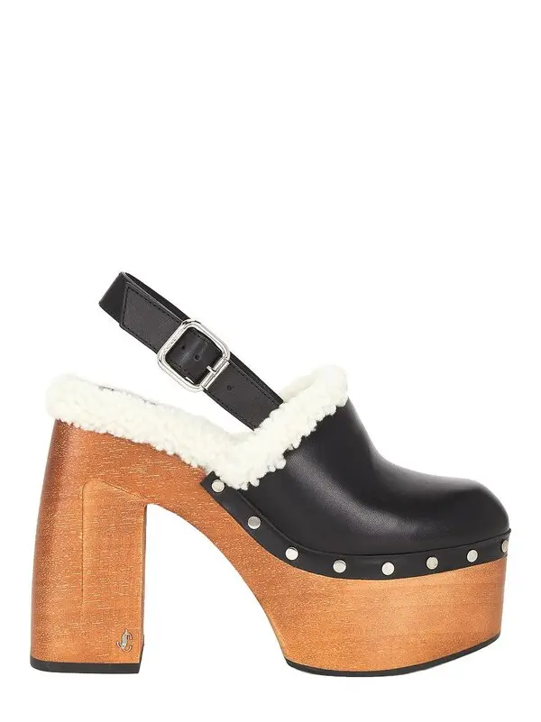 JIMMY CHOO Alida 135 Clog - Black & Natural