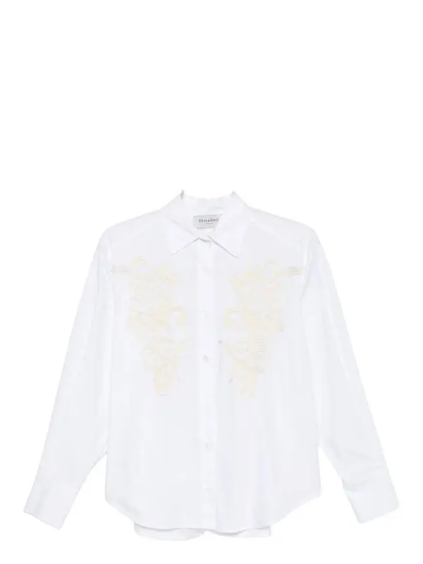 Ermanno Scervino Embroidered Cotton Shirt - White