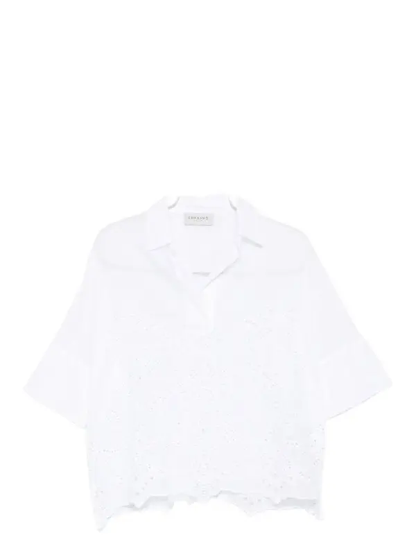 Ermanno Scervino Embroidered Cotton Shirt - White