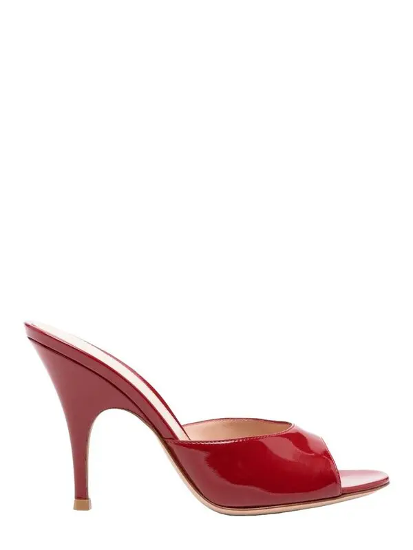 GIANVITO ROSSI Sofia Patent Leather Mules - Red