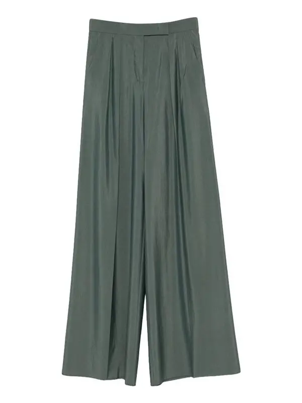 Max Mara Wool Wide-leg Trousers - Green