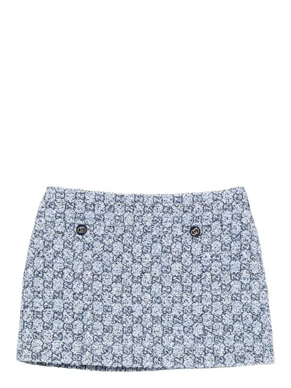 Gucci Gg Tweed Mini Skirt - Sky Blue