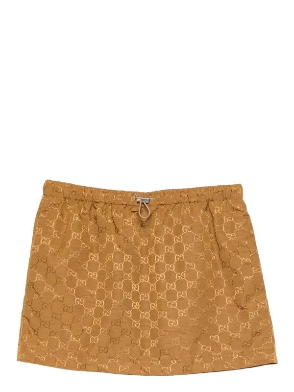 Gucci Gg Nylon Mini Skirt - Beige