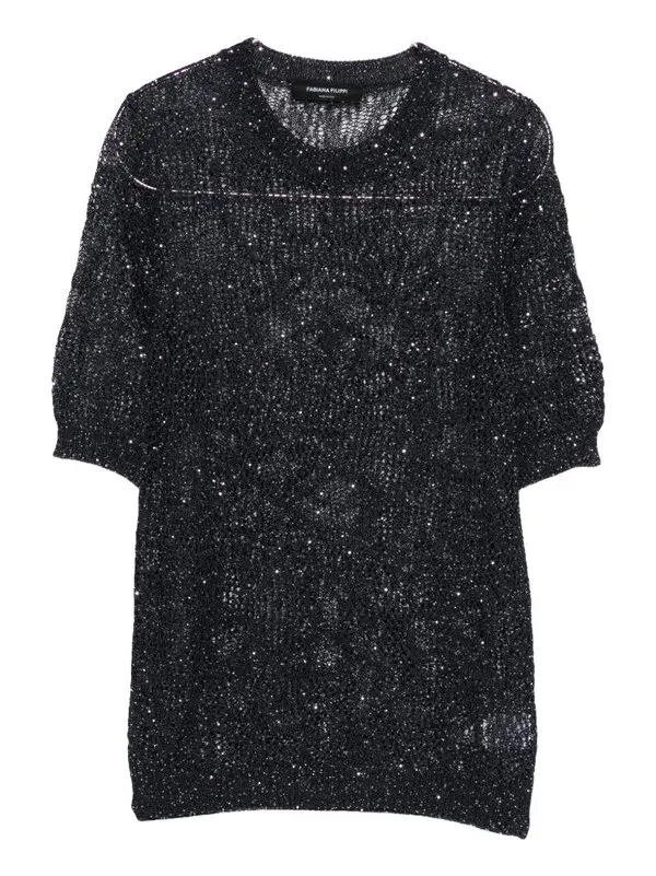 Fabiana Filippi Openwork T-shirt - Blue