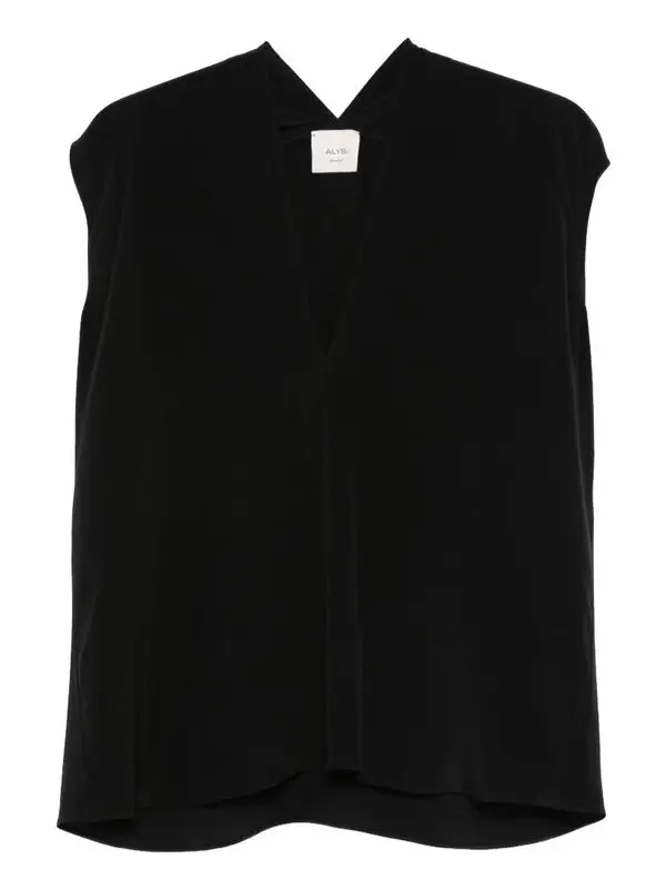 ALYSI Silk Top - Black