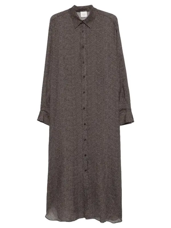 ALYSI Chemisier Long Dress - Grey
