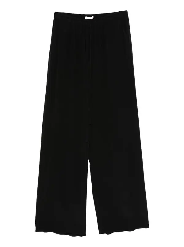ALYSI Silk Wide-leg Trousers - Black
