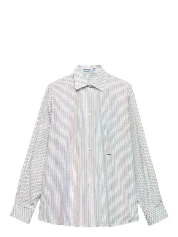 Prada Striped Poplin Shirt - Neutrals
