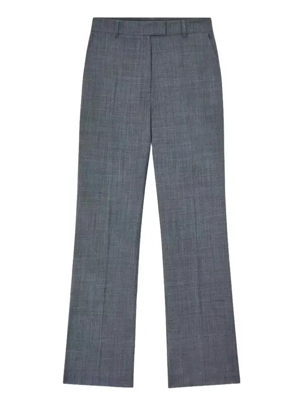 GANNI Mélange-effect Tailored Trousers - Grey