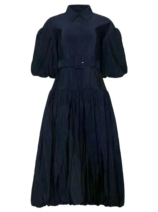 Cinq À Sept Daliah Puff-sleeve Belted Midi Dress - Blue
