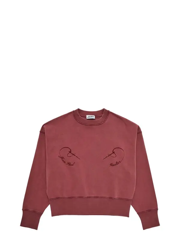 JEAN PAUL GAULTIER Fleece Sweatshirt With Embroidered Details - Red