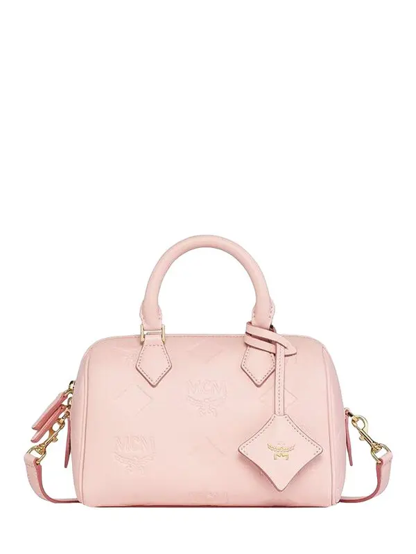 Mcm Ella Leather Boston Hybrid Small Bag - Pink