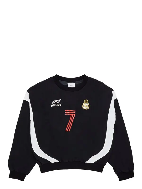 Rhude Lago Soccer Jersey Crewneck - Black